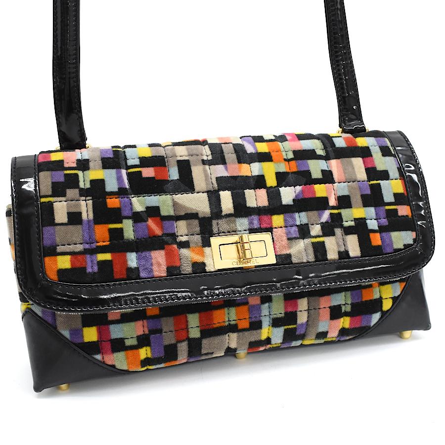 CHANEL（シャネル） 復刻 Cubist フラップバッグ ベルベット パテントレザー ブラック マルチカラー : メルキャスト - 通販 ...