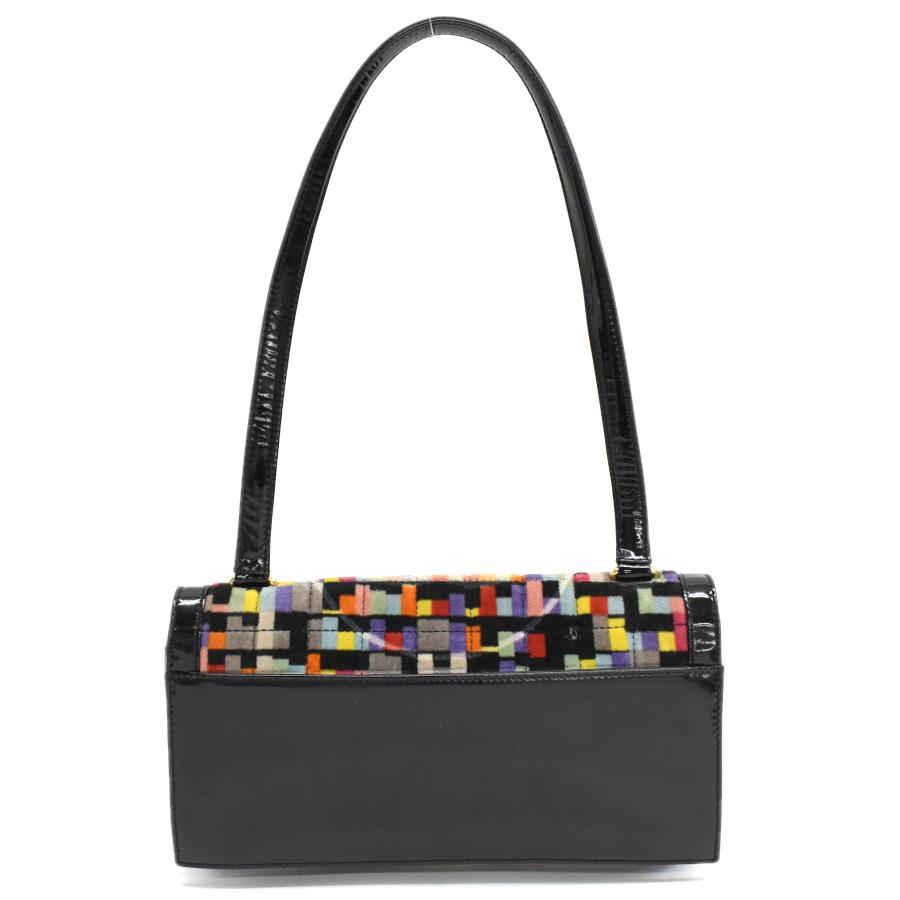 CHANEL（シャネル） 復刻 Cubist フラップバッグ ベルベット パテントレザー ブラック マルチカラー : メルキャスト - 通販 ...