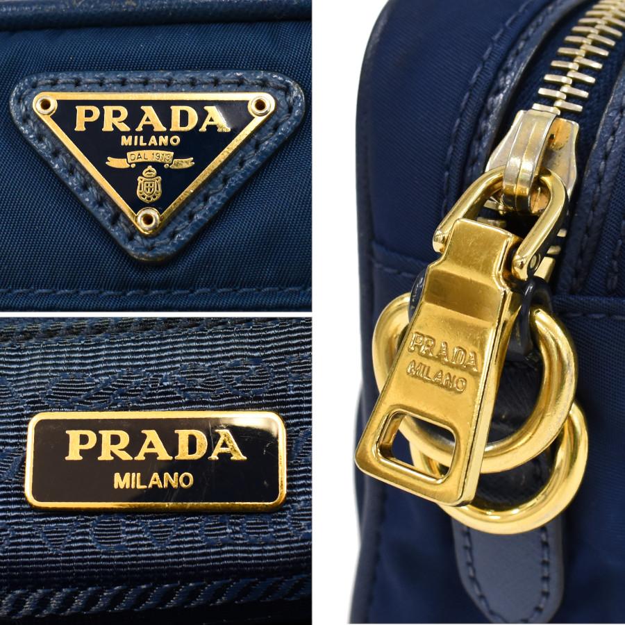 PRADA（プラダ） クロスボディ ショルダーバッグ BT0773 ナイロン サフィアーノレザー ブルー トライアングルロゴ : メルキャスト - 通販 - Yahoo!ショッピング