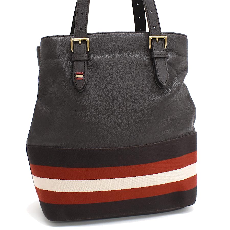 Bally バリー トートバッグ レザー ダークブラウン ストライプ ゴールド金具 肩掛け BALLY : メルキャスト - 通販 - Yahoo!ショッピング