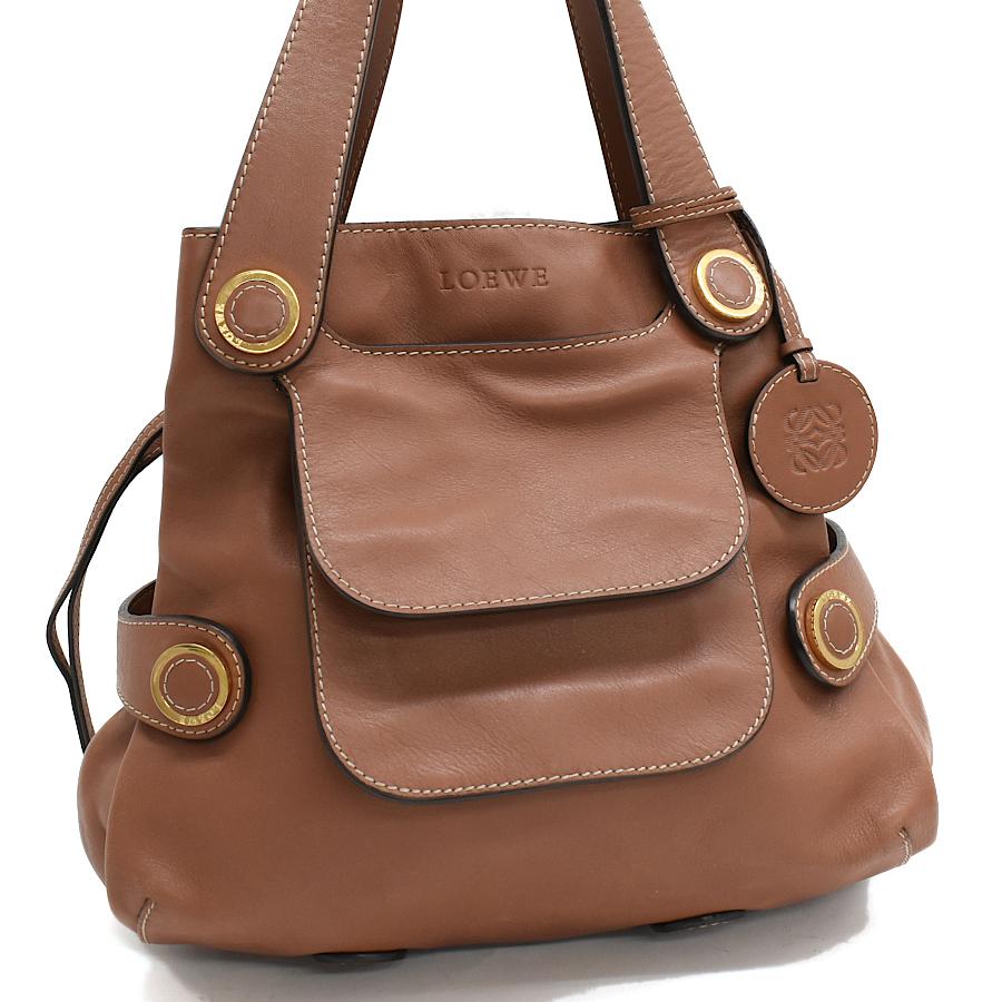 LOEWE（ロエベ） ショルダー トートバッグ 385.27.002 レザー ブラウン ゴールド金具 : メルキャスト - 通販 ...