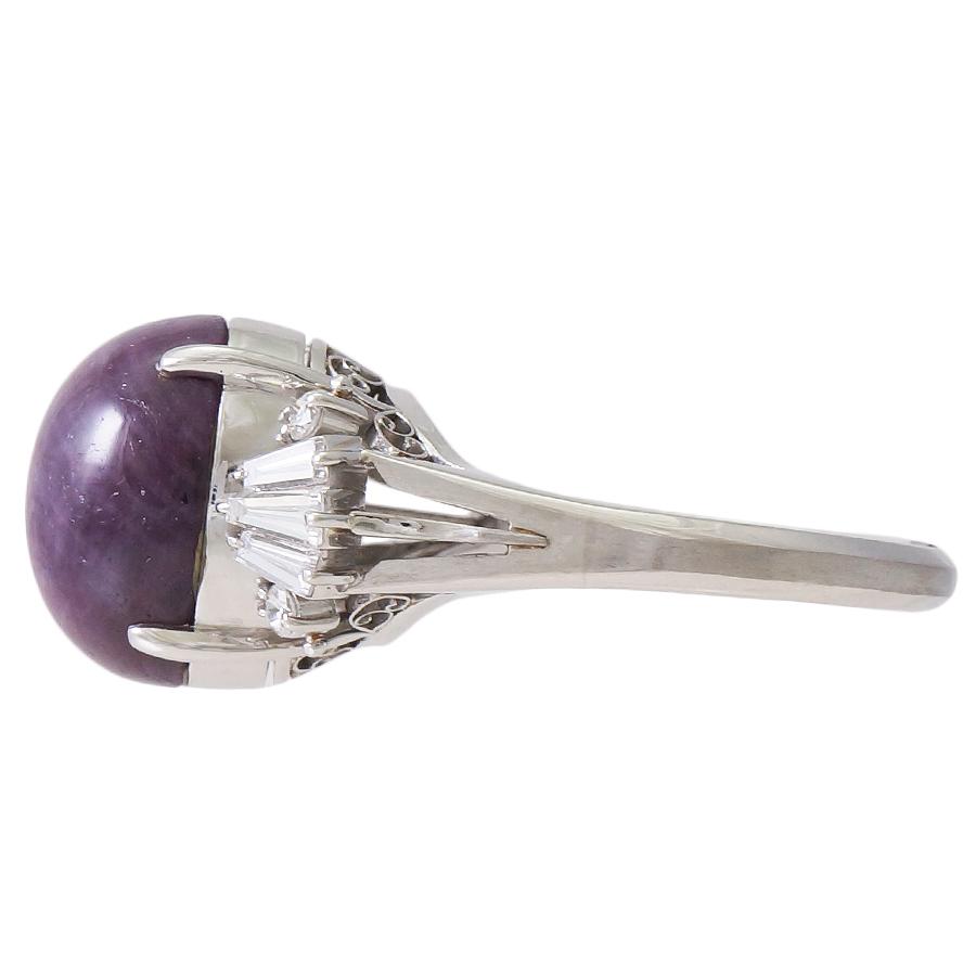 リング プラチナ900 パープルスターサファイア 12.65ct ダイヤモンド 0.58ct 17号 10.5g ソーティング付き レディース ジュエリー : メルキャスト - 通販 ...