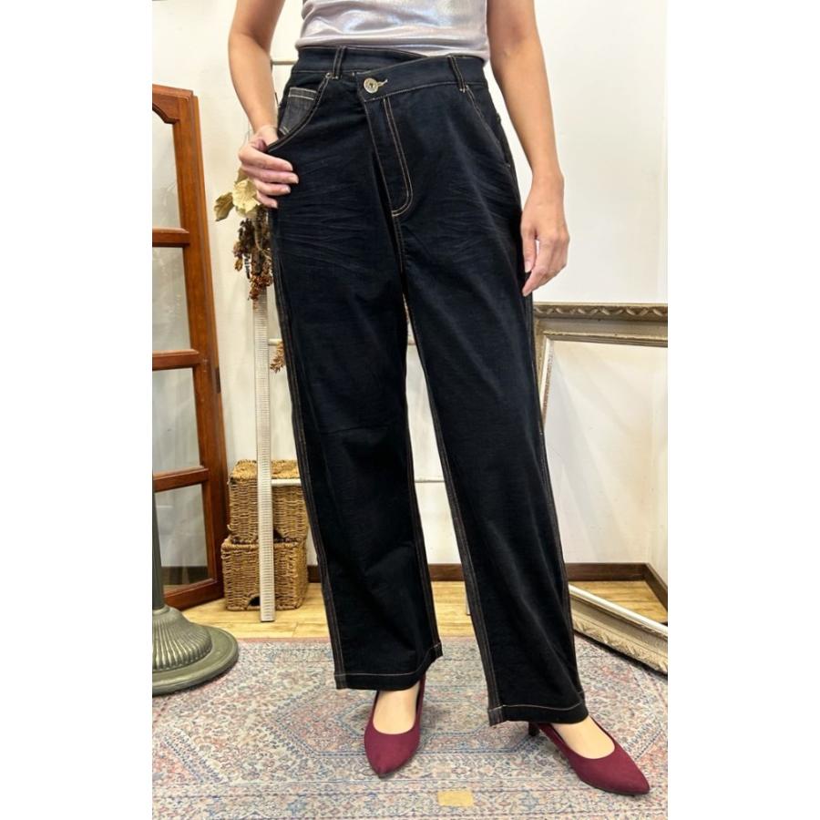 PRAIA/プライアの 斜めファスナー異素材切り替えゆるデニム -LEI-24125 : メロウザショップヤフー店 - 通販 - Yahoo ...