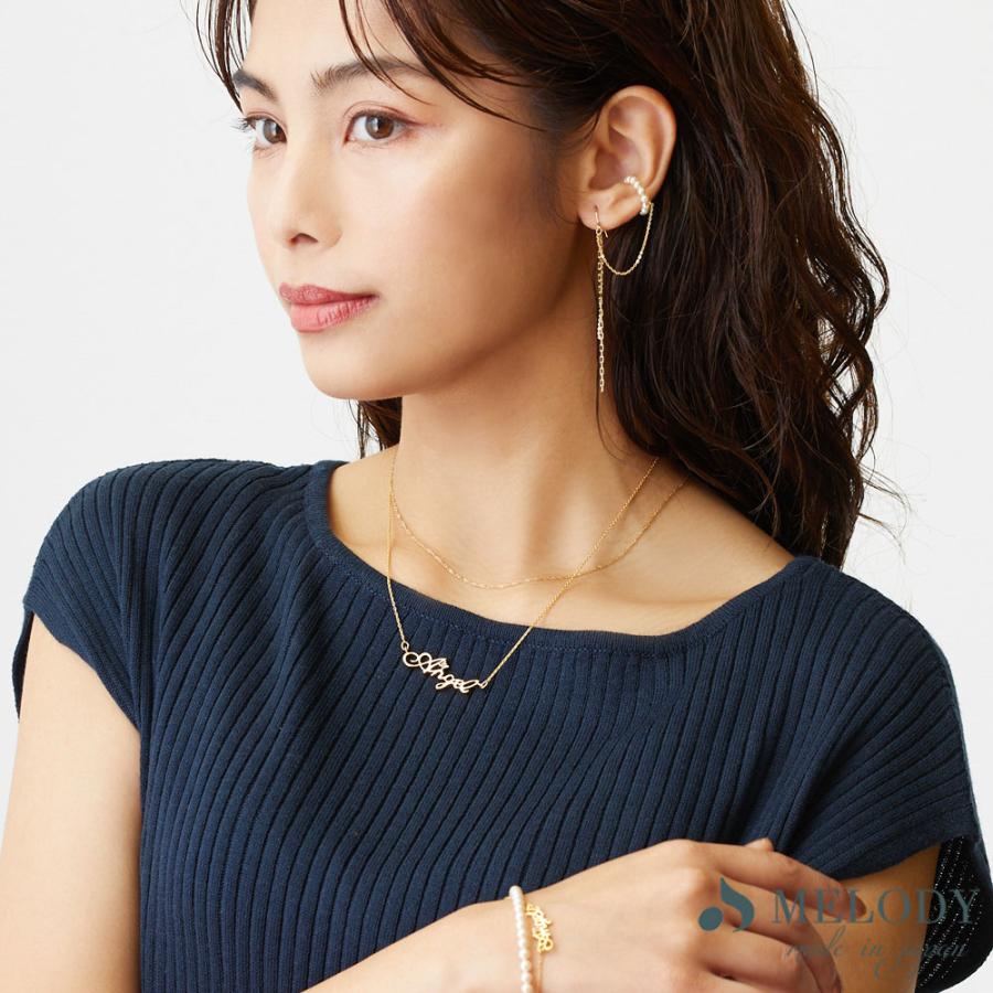Melody Accessory 20%OFF クーポンSALE ネックレス 日本製 K18GP レター Angel Girl ペンダント 天使 英字 メッセージ アルファベット 可愛い ...