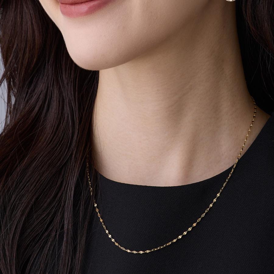 Melody Accessory 20％OFF クーポンセール ネックレス チェーンのみ スキンジュエリー ロング K18GP エクレア チェーン ノンアレルギー シンプル プレゼント ...