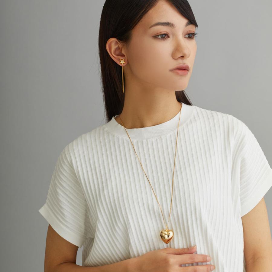 ネックレス 日本製 K18GP ロング メタル ハート ジュエリー レディース 大ぶり ゴールド おしゃれ プレゼント アクセサリー :op-n289:日本製 MELODY ACCESSORY ...