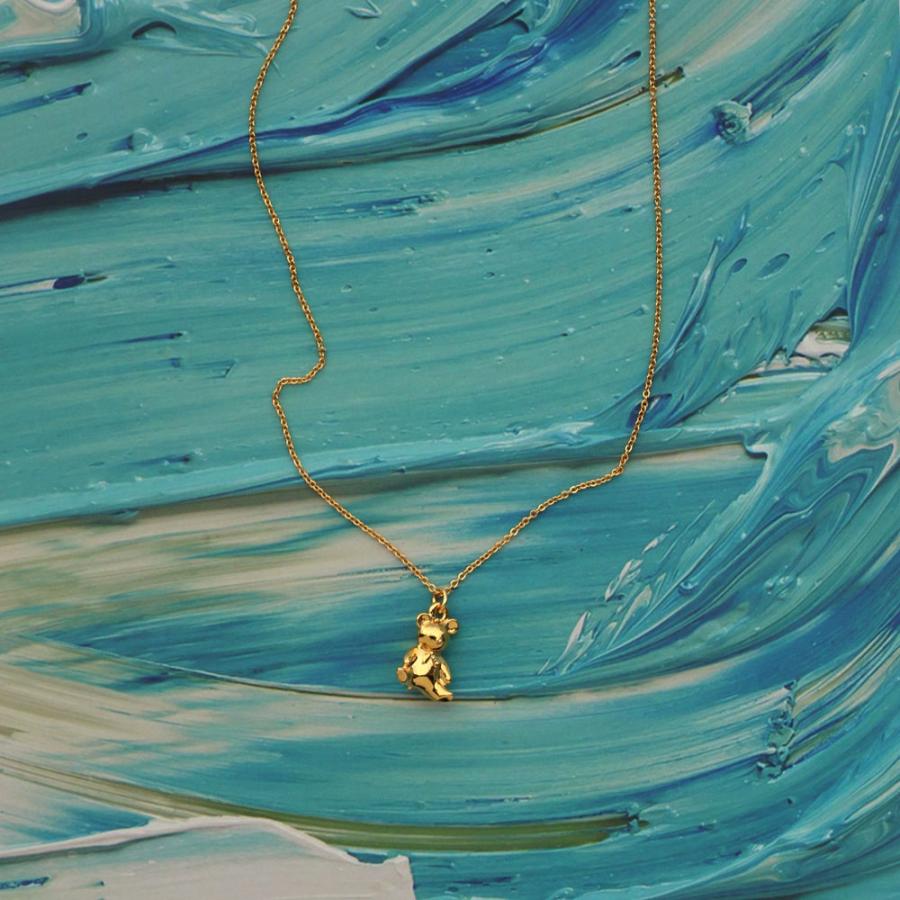 ネックレス 日本製 ペンダント クマ くま テディベア チェーンネックレス レディース k18gp ゴールド 大人 カジュアル ゴールド シンプル アクセサリー :OP-N301:日本製 ...