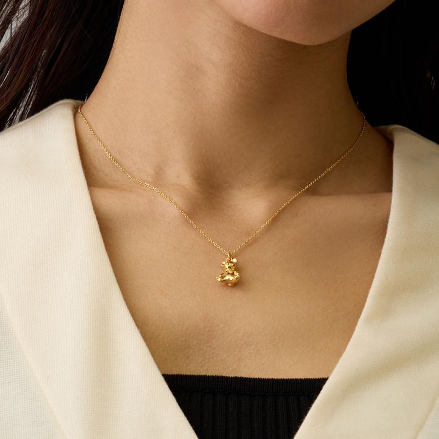 ネックレス 日本製 ペンダント クマ くま テディベア チェーンネックレス レディース k18gp ゴールド 大人 カジュアル クリスマス : op-n301 : 日本製 MELODY ...