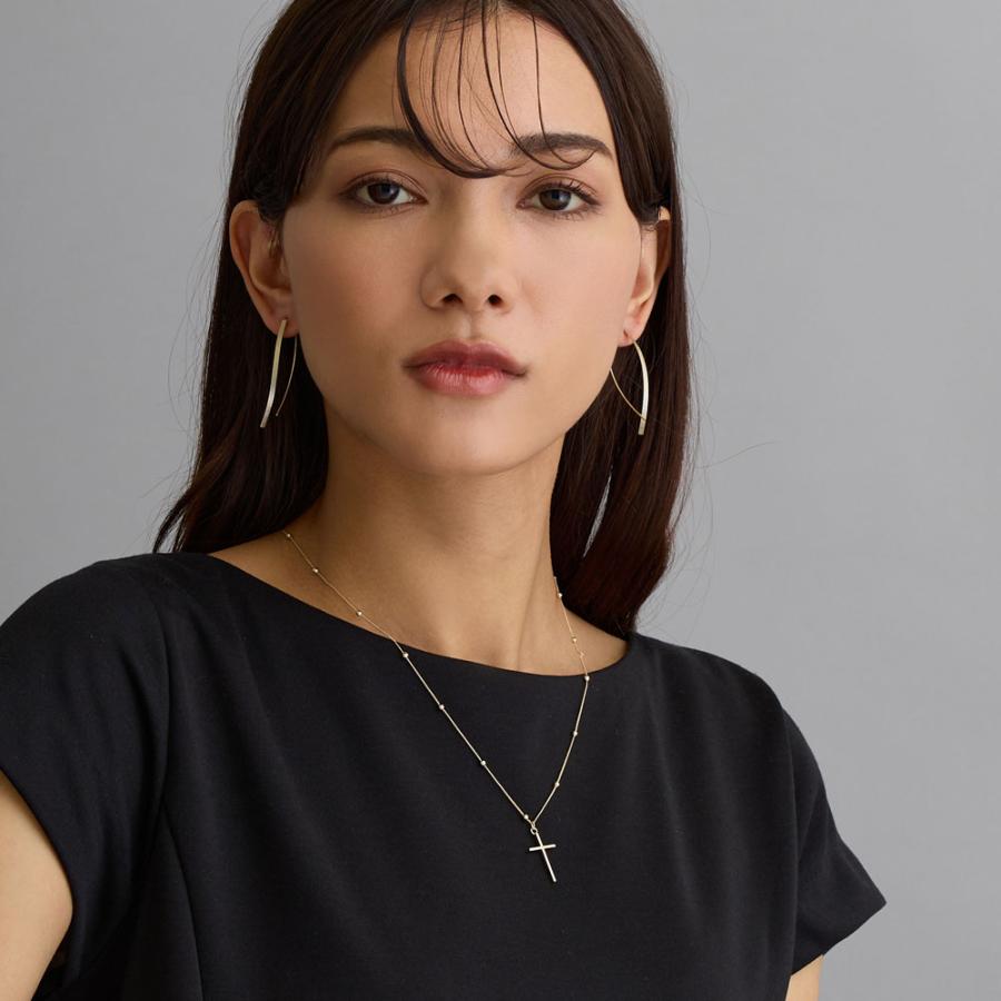 ネックレス 日本製 K18GP クロス ペンダント 十字架 カッティング ステーションチェーン 揺れる金属アレルギー対応 チェーン : op-n306 : 日本製 MELODY ...