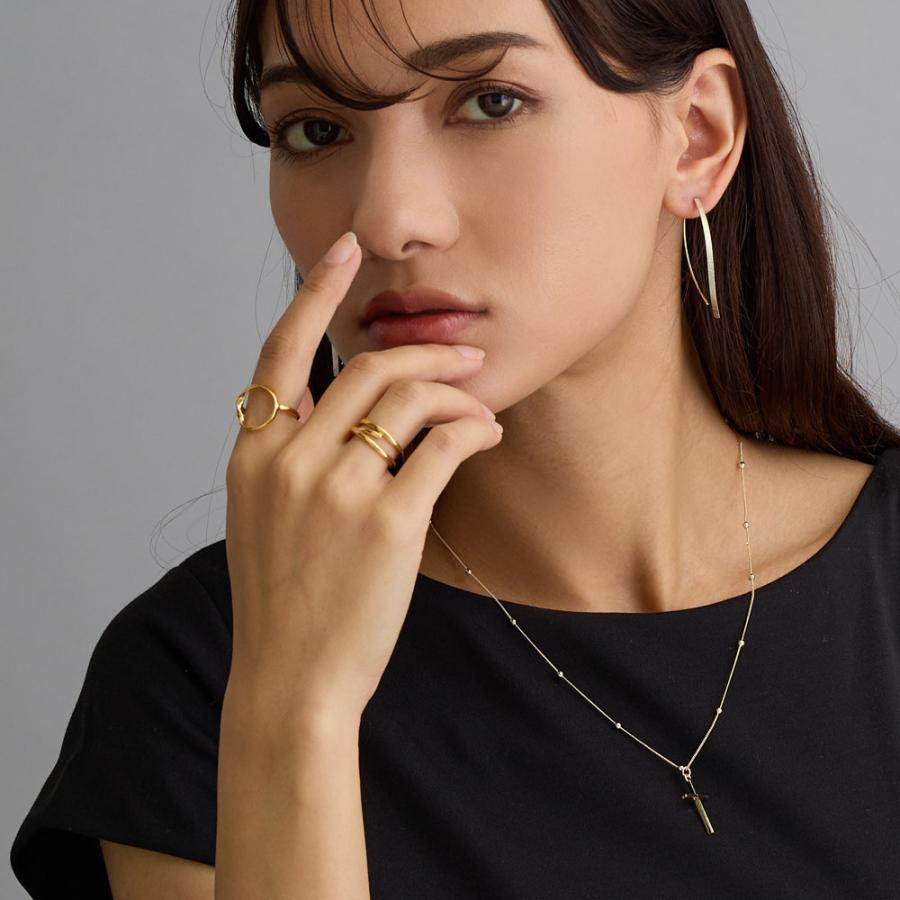 ネックレス 日本製 K18GP クロス ペンダント 十字架 カッティング ステーションチェーン 揺れる金属アレルギー対応 チェーン : op-n306 : 日本製 MELODY ...