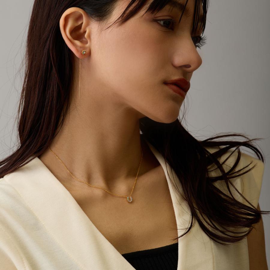 ネックレス日本製 プチペンダント カラーストーン K18GP 馬蹄 馬のてい鉄 U字 ホースシュー ペンダント 結婚式 金属アレルギー対応 シンプル ゴールド :op-n307:日本製 ...