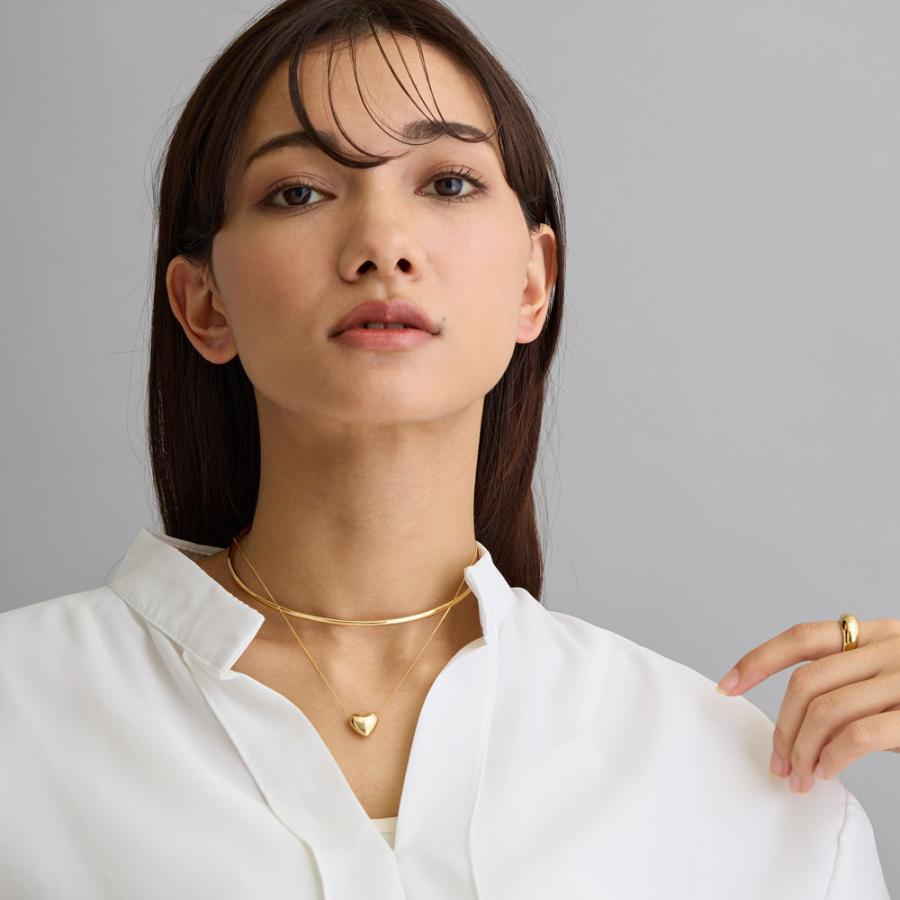 ネックレス ハート ぷっくり 日本製 K18GP メタル ペンダント ジュエリー ミラー レディース シンプル ゴールド チェーン :op-n308:日本製 MELODY ACCESSORY ...