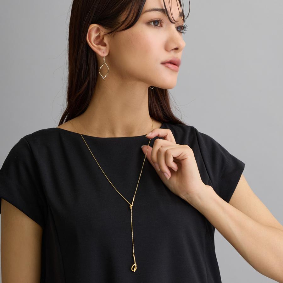 結び目 ノット ロングネックレス 日本製 ラリエット Y字 ネックレス レディース k18gp ペンダント 大ぶり ロング ネックレス : op-n312 : 日本製 MELODY ...