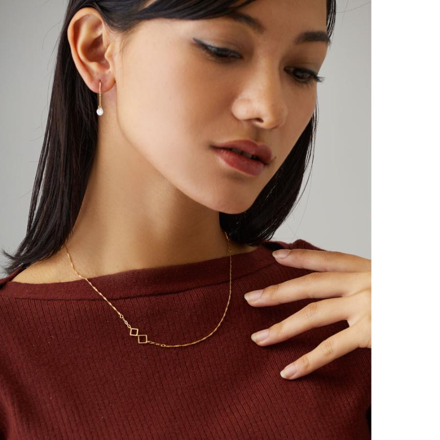 ネックレス 日本製 K18GP サークル スクエア 四角 アシンメトリー レディース メンズ 小ぶり ゴールド プレゼント アクセサリー :op-s157:日本製 MELODY ...