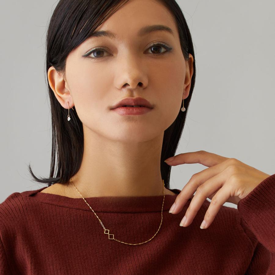 ネックレス 日本製 K18GP サークル スクエア 四角 アシンメトリー レディース メンズ 小ぶり ゴールド プレゼント アクセサリー :op-s157:日本製 MELODY ...