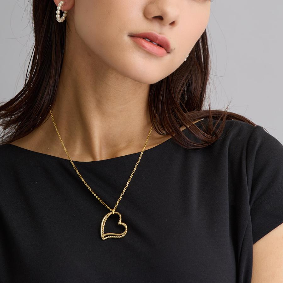 ネックレス 日本製 ロングネックレス レディース 大ぶり ハート K18GP 10代 20代 中学生 高校生 ゴールド ブランド おしゃれ プレゼント アクセサリー :op-s163:日本製 ...