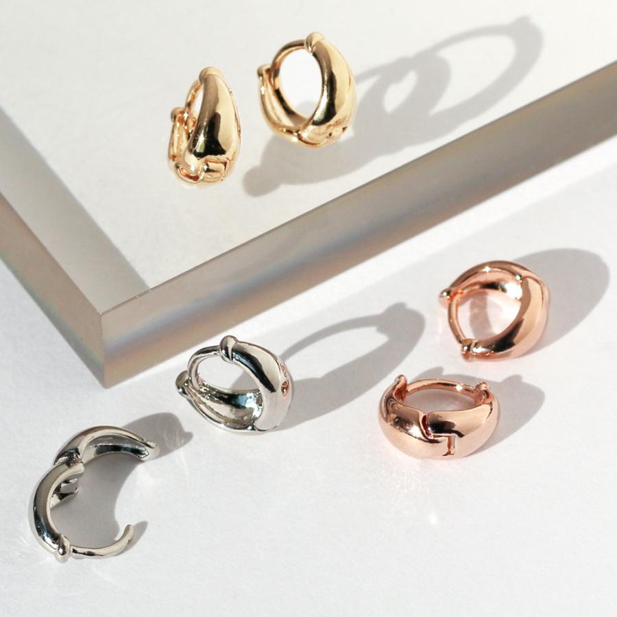Melody Accessory 20％OFF クーポンセール ピアス 日本製 K18GP 金属アレルギー メタル フープ 小さめ キャッチレス クロッシング 中折れ 開閉式 ハグカフ ...