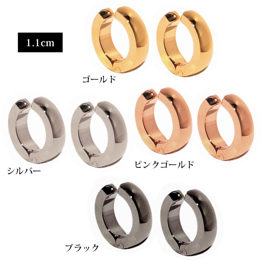 ステンレス イヤリング K18GP クリップ シンプル フープ ゴールド ブラック メンズ イヤカフ プレゼント ワンポイント クリスマス : st-e1 : 日本製 MELODY ...
