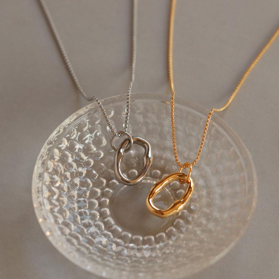 ステンレス ネックレス K18GP オーバル モチーフ チェーン ゴールド メタル トレンド オフィス 小ぶり シンプル 大人 ブランド チェーン おしゃれ プレゼント :st-n4:日本製 ...