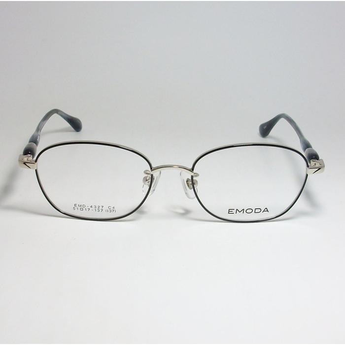 EMODA エモダ レディース 眼鏡 メガネ フレーム EMD4327-4-51 度付可 ブラック シルバー : メガネのミルック - 通販 - Yahoo!ショッピング