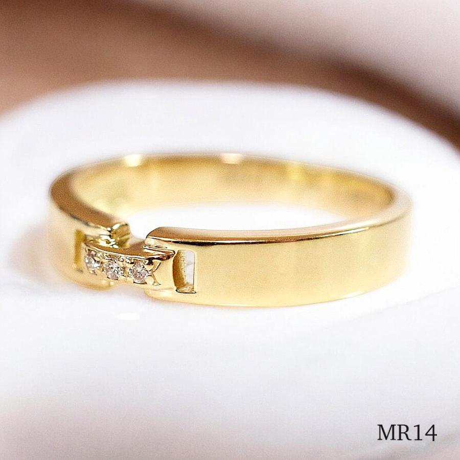 【MR14/イエローゴールド】メモリアルリングMR14 地金：K10YG or K18YG ダイヤモンド 〜遺骨リング 完全防水 指輪 ...