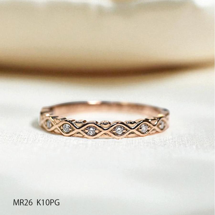 【MR26/ピンクゴールド】 セミオーダー完全防水メモリアルリングMR26 素材：K10PG or K18PG ダイヤモンド 〜遺骨リング ...