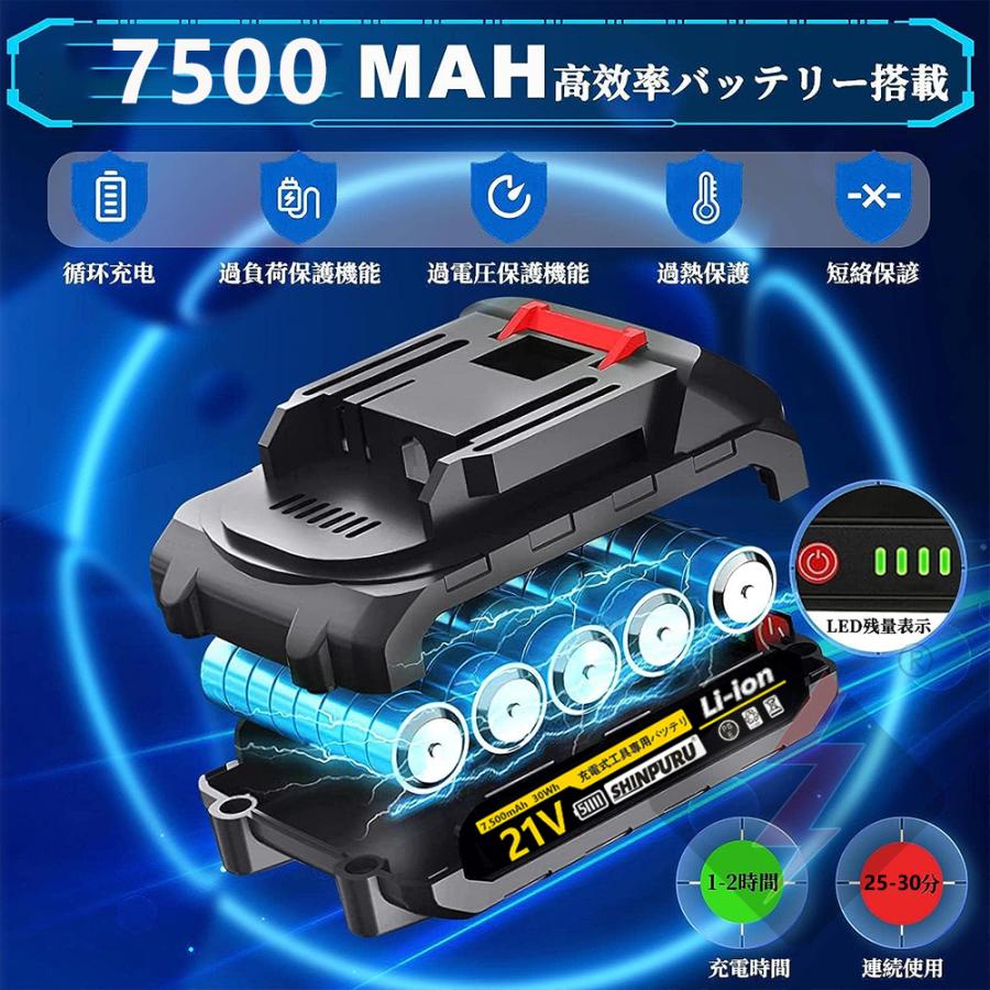 【3段階水圧調整】高圧洗浄機 充電式 6in1 コードレス 8.0MPa マキタ18Vバッテリー対応 ハンディ 7500mAhバッテリー 強力 家庭用 洗車タオル 小型 PSE認証 ...