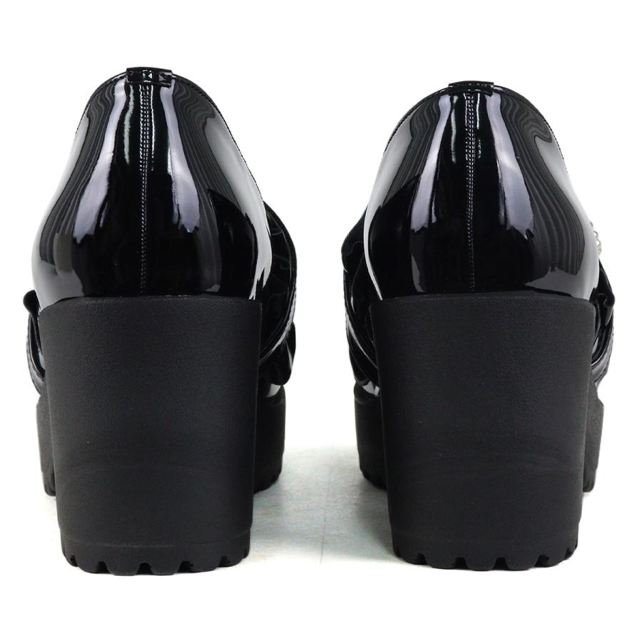 LOVEHUNTER パンプス 厚底 8cmヒール ローファー 黒 エナメル LOVEHUNTER パンプス 厚底 8cmヒール ローファー 黒 エナメル