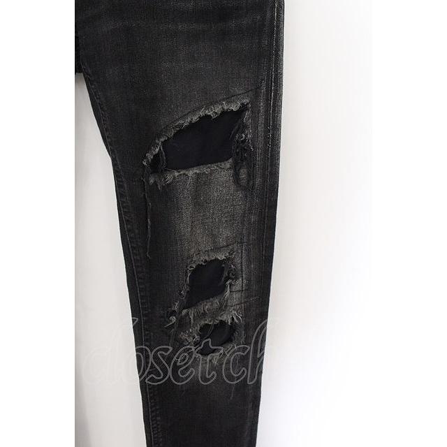 FAGASSENT / BATTLE ダメージデニムパンツ 28 ブラックxレッド O-24-10-11-070-FA-pa-YM-ZT390 : 2100080000030056 ...