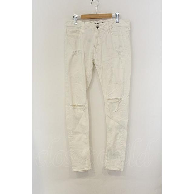 VANQUISH / Shotgun Damagepower Stretch Needle Skinnyパンツ 34 ホワイト O-25-01-17-040-VA-pa-YM-ZT194 ...
