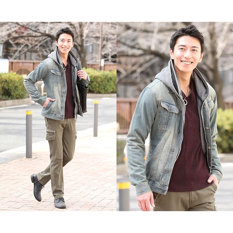 デニムジャケット デニム ジャケット Gジャン メンズ 色落ち加工 デニムジャケット デニム ジャケット Gジャン メンズ 色落ち加工