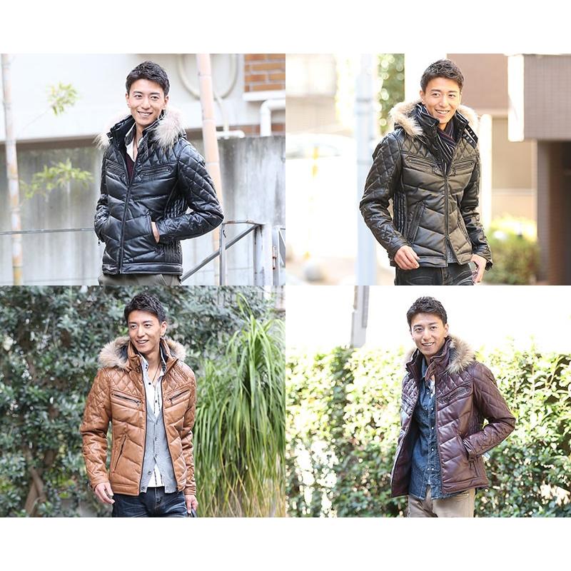 送料無料 ダウンジャケット ダウン ジャケット メンズ アウター PUレザーキルティングデザイン3WAYダウンジャケット : 121-531330 : MENZ-STYLE メンズスタイル ...