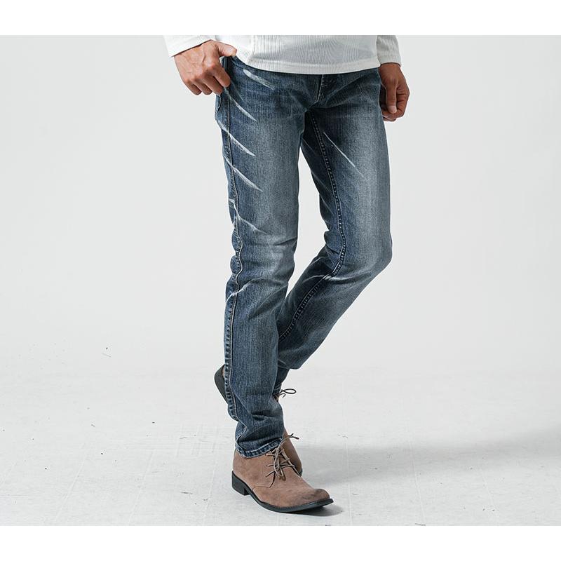 デニム メンズ パンツ スキニー テーパード ロングパンツ ストレッチ 色落ち加工 ヴィンテージ オールシーズン 服 30代 40代 50代 MENZ-STYLE メンズスタイル :15 ...