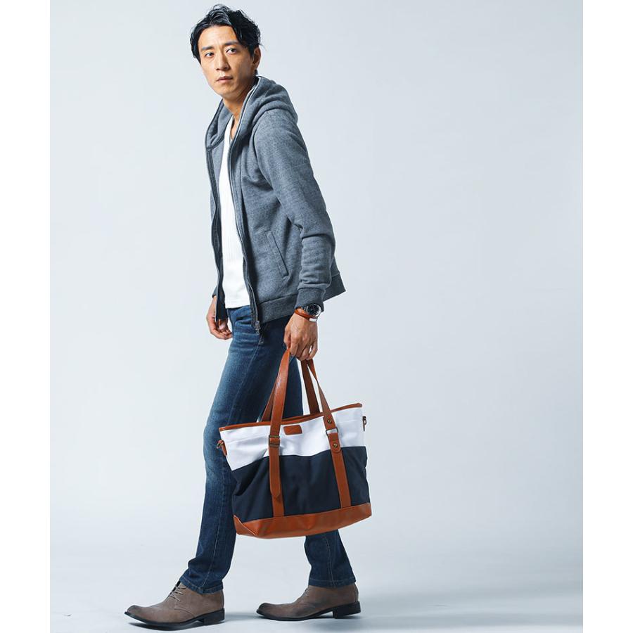 トートバッグ メンズ バッグ キャンバス 帆布 ライン 2WAY トートバッグ メンズ バッグ キャンバス 帆布 ライン 2WAY