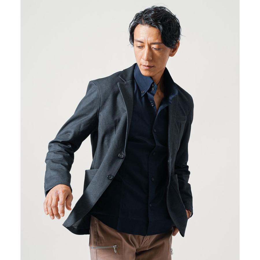 テーラードジャケット メンズ アウター ウォッシャブル ストレッチ 長袖 チェック 春 秋 服 30代 40代 50代 メンズスタイル MENZ-STYLE :35-A-5655:MENZ ...