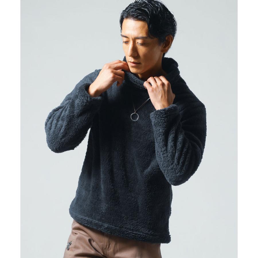タートルネック メンズ 厚手 黒 白 ボアフリース ハイネック タートルネック メンズ 厚手 黒 白 ボアフリース ハイネック