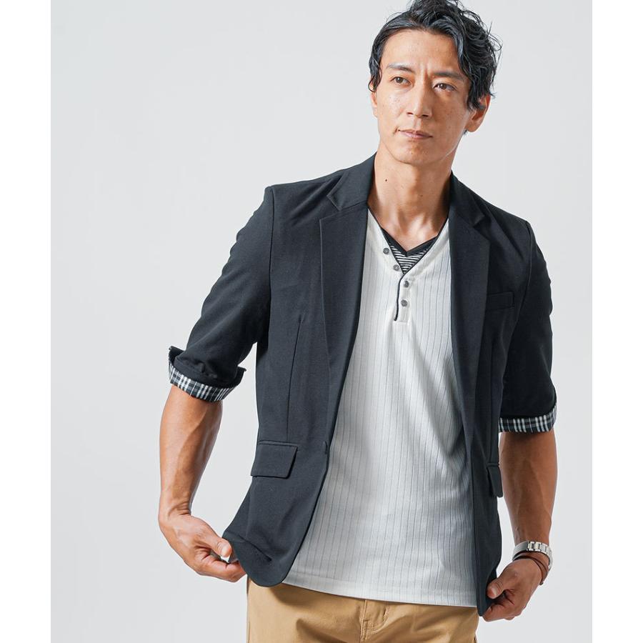 全身コーディネート 3点セット メンズ 注文 テーラードジャケット カットソー チノパンツ 40代 春 夏 服 MENZ-STYLE メンズスタイル イケオジ