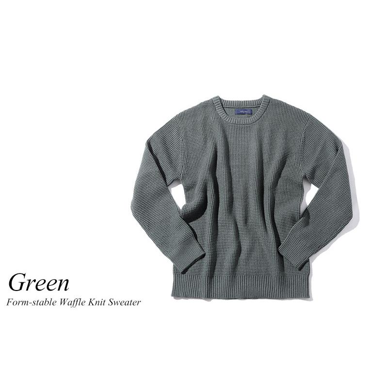 ワッフルニット メンズ セーター ニット 40代 50代 冬 服 男性 黒 白 トップス 形態安定 ワッフル編み オーバーサイズ ゆったり ...
