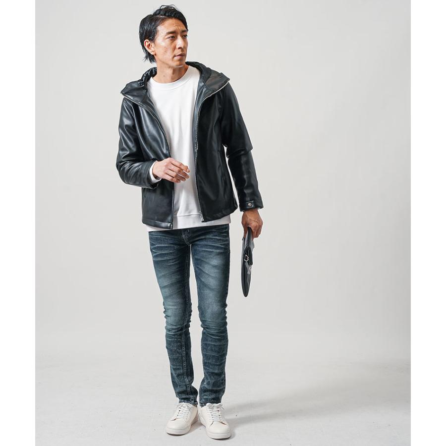 ジャケット ライダース メンズ アウター カットソー デニムパンツ 長袖 コーディネートセット デート 全身 春 秋 服 30代 40代 メンズスタイル MENZ-STYLE :700 ...