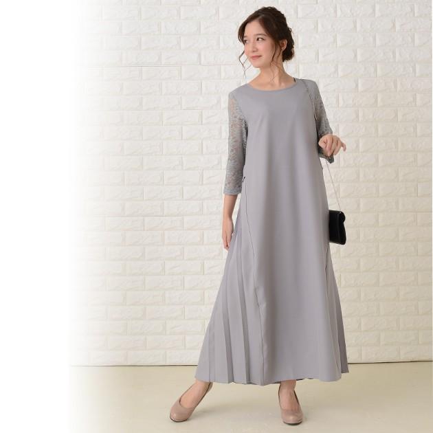 Lace Ladies（レースレディース） バックプリーツワンピース ロング丈