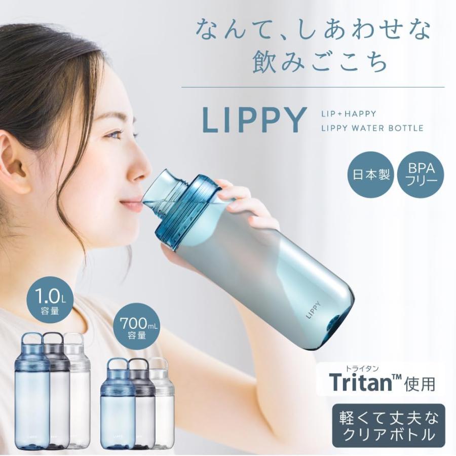 OSK オーエスケー ウォーターボトル ブルー 水筒 クリアボトル 常温ボトル LIPPY 1000mL 1リットル 1000ミリリットル 目盛付 LIP BC-1000 BL : メルカート ...