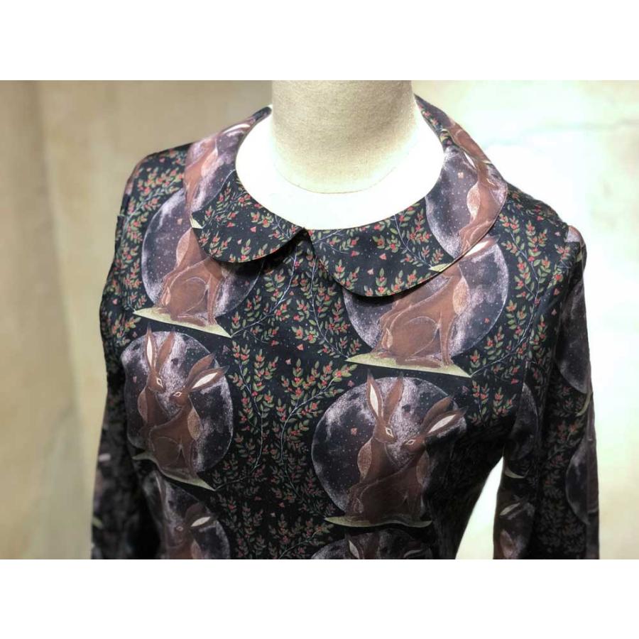 Catherine Rowe Designs キャサリンロウ・国産80サテン生地 綿100％＜Moon Hares＞(ムーンヘアズ)月とうさぎ ...