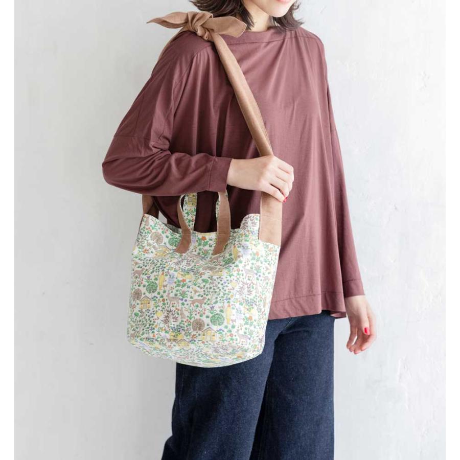 LIBERTY. 【裁断済み材料キット】yasumin×MERCIコラボ リバティプリント帆布だ円底2wayバッグ《Symbols(シンボルズ ...