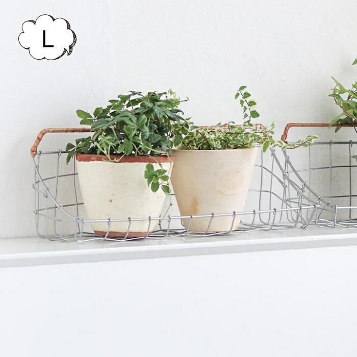 デュソール Dusaule シェルフバスケット L Creer クレエ かご カゴ 籠 篭 収納 バスケット 持ち手付 柳 ハンドル アイアン 金属 軽量 軽い 持ち運び 92550004 ...