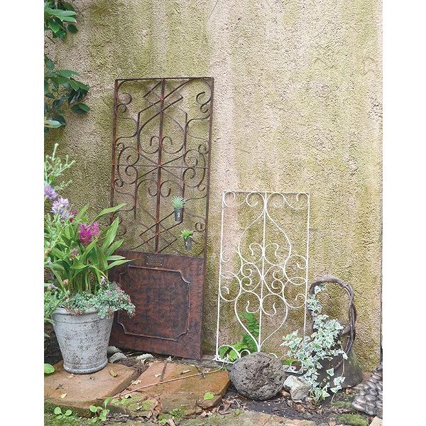 アイアンゲート S ブラウン ホワイト アンティーク風 レリス カーデンフェンス エクステリア ガーデニング ガーデンファニチャー 囲い 庭 イージーゲート : メルシープレゼント 雑貨屋 ...