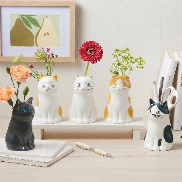 フラワー＆ペンスタンド 猫 ねこ ネコ cat キャット おしゃれ かわいい セトクラフト ペンスタンド ペン立て ペンたて : メルシープレゼント 雑貨屋 - 通販 - Yahoo!ショッピング