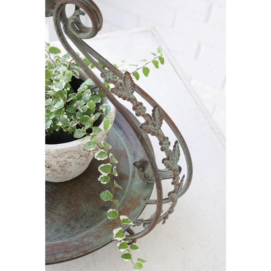 アイアンリーフ・スタンドトレー コベントガーデン COVENT GARDEN アンティーク調 GK-67 プランタースタンド/フラワースタンド ポットスタンド 1段 スチール製 : zc-gk ...