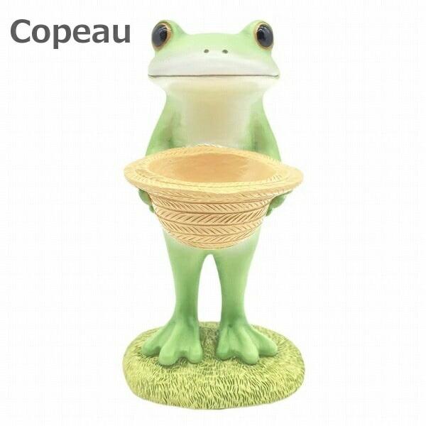 Copeau コポー カエル ミニガーデン 帽子を花かごに ダイカイ 74270 かえる 小物 オブジェ カエル 置き物 置物 オブ ジェ 蛙 フロッグ FROG ガーデン雑貨 : zv ...