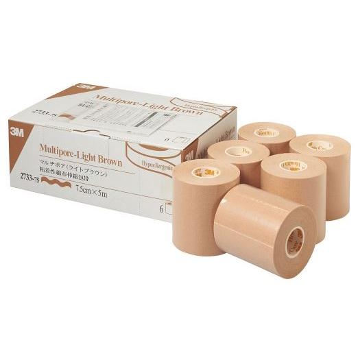 3M マルチポア ライトブラウン 粘着性綿布伸縮包帯 2733-75 75.0mmx5.0m 6巻/箱 スリーエム【医療用】【サージカルテープ】【返品不可】 : MeReCare-y(メリケア ...