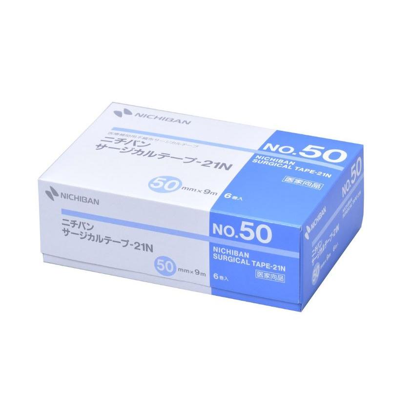 NICHIBAN サージカルテープ21N No.50 STN50(50mmx9m) 6カン 1箱(6巻入) ニチバン【返品不可】 : MeReCare-y(メリケア) - 通販 - Yahoo ...
